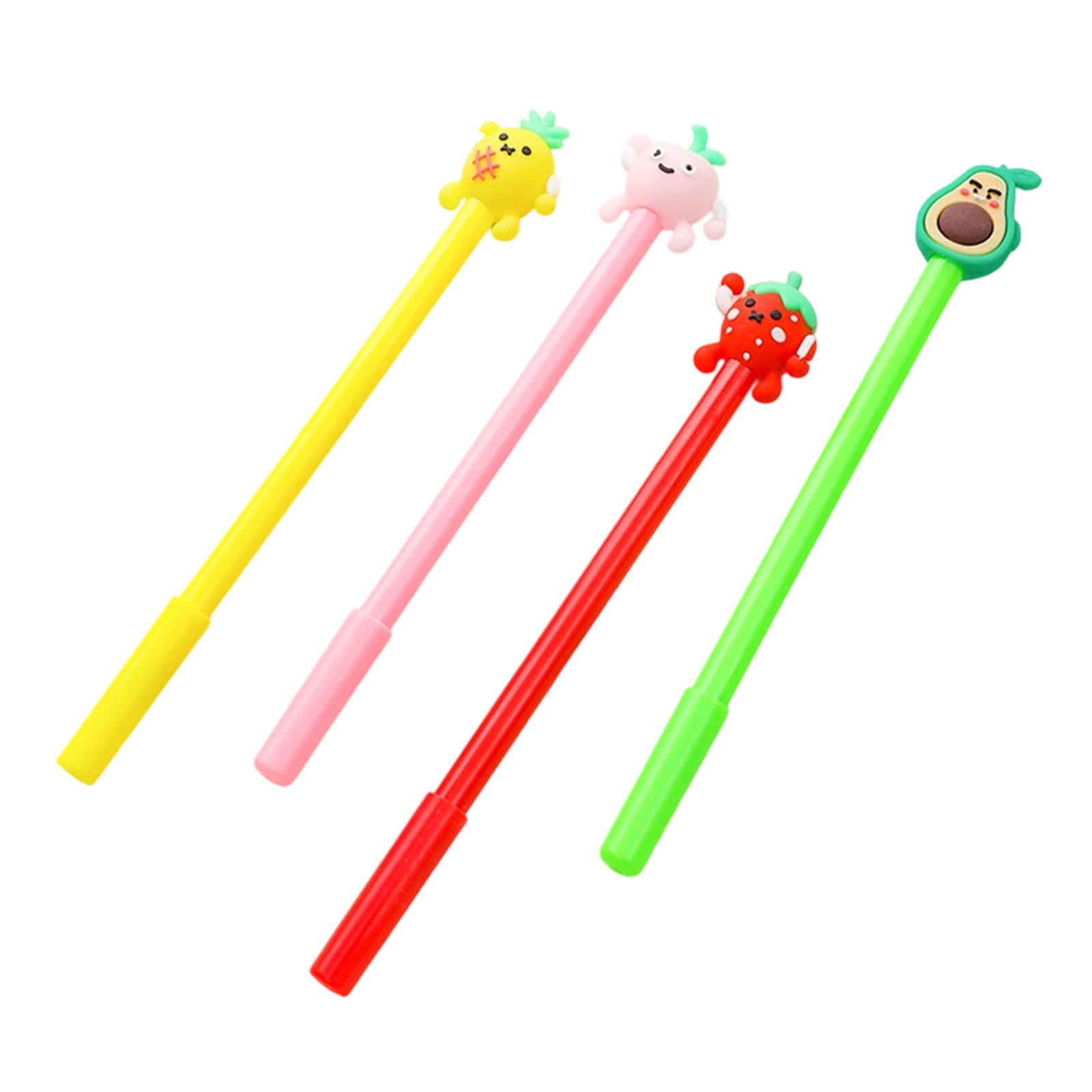 4Pieces Cartoon Gel Inks Pens 0.5MM Needle Tip Refillable Gel Pen Quick ...