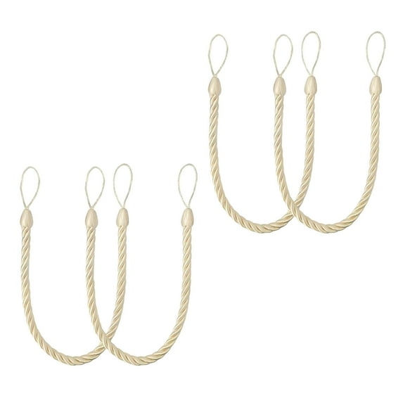 4Pieces Cotton Rope Curtain Tiebacks Handwovens Decorative Holdbacks ...