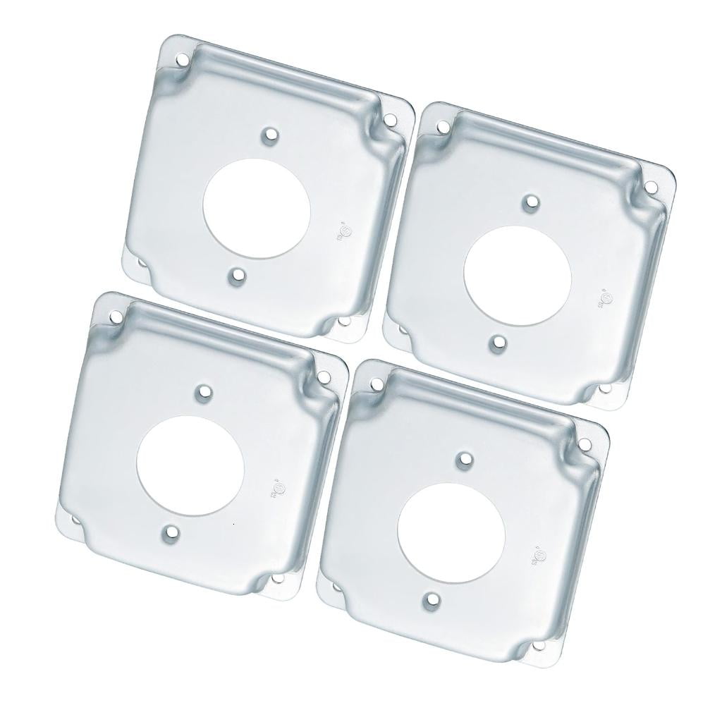4Pieces Galvanized Alloy Electrical Panel Covers 4Inch Square Metal Box ...