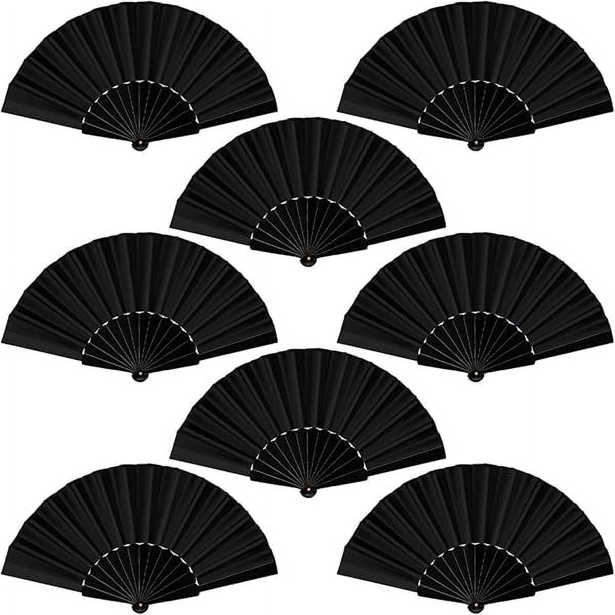 4Pieces Handheld Folding Fan Nylon Cloth Chinese Fans with Plastic ...