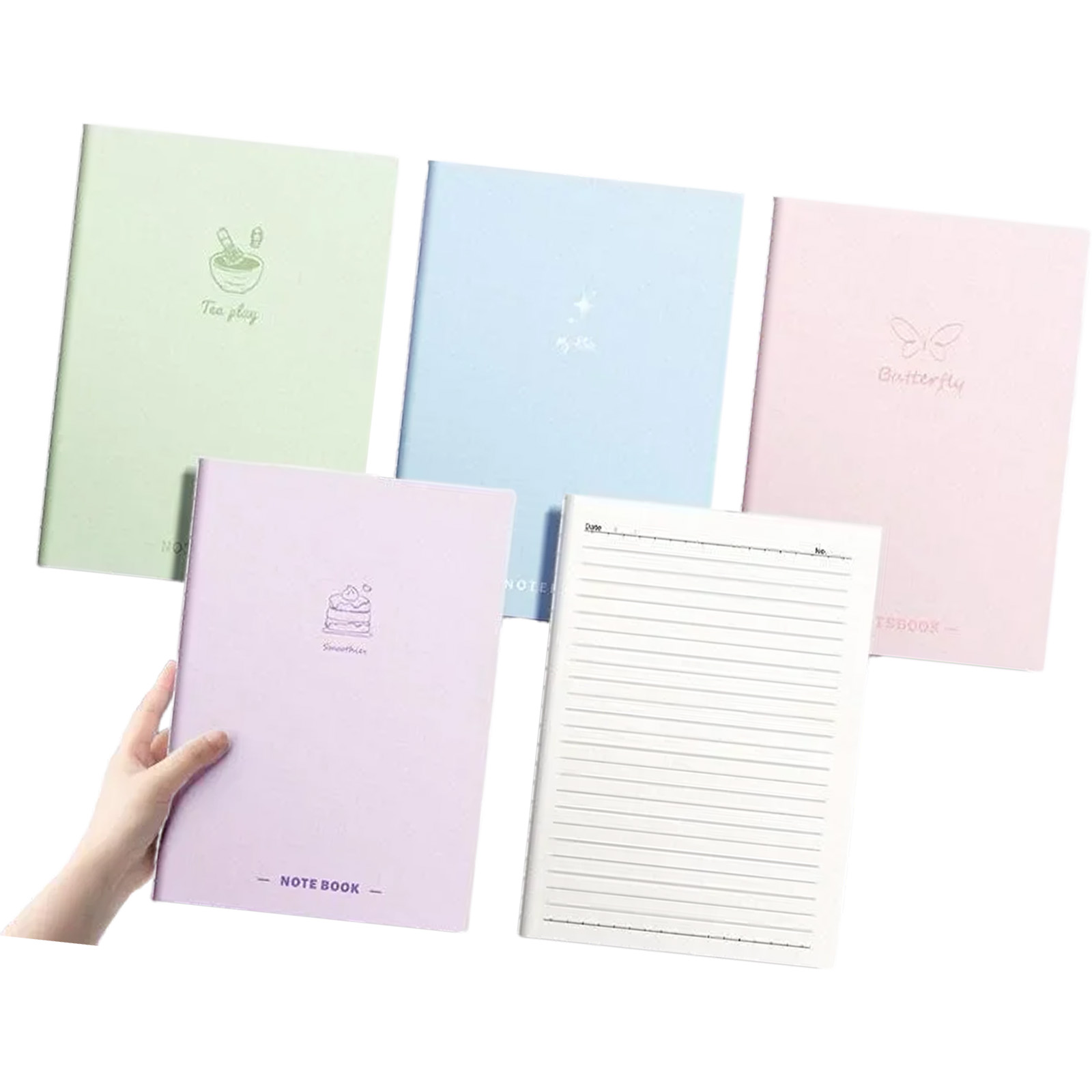 4Pieces Softcover Notebook Lined Journal with 80 Pages College Ruled ...