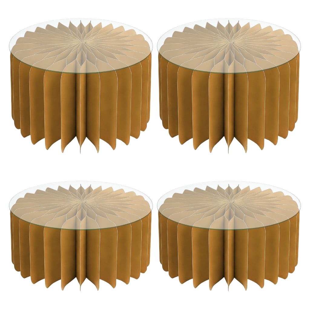 4Pieces Sustainable Paper Cake Stands Foldable Multiple Height Sturdy ...
