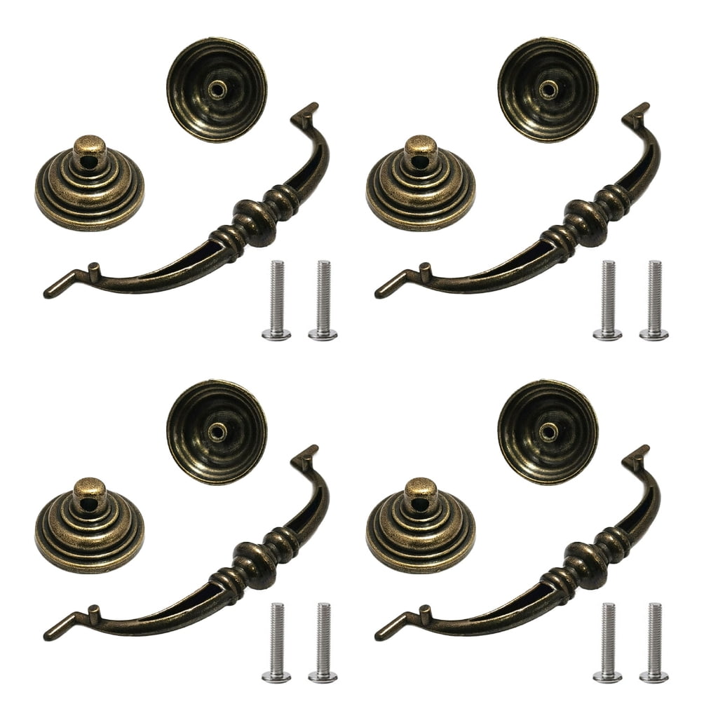 4Pieces Vintage Bronze Drawer Handles Hole Center Antique Styles for ...