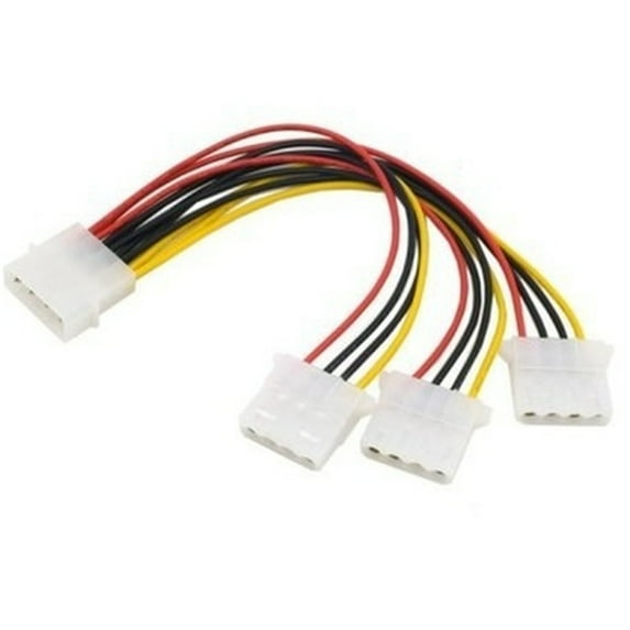 4Pin IDE Power Adapter Cables 4 Pin Molex Male To 3 Port Molex IDE ...