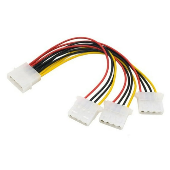 4Pin Power Cable Splitter 1 To 3 Extension For Multiple PC Devices With ...