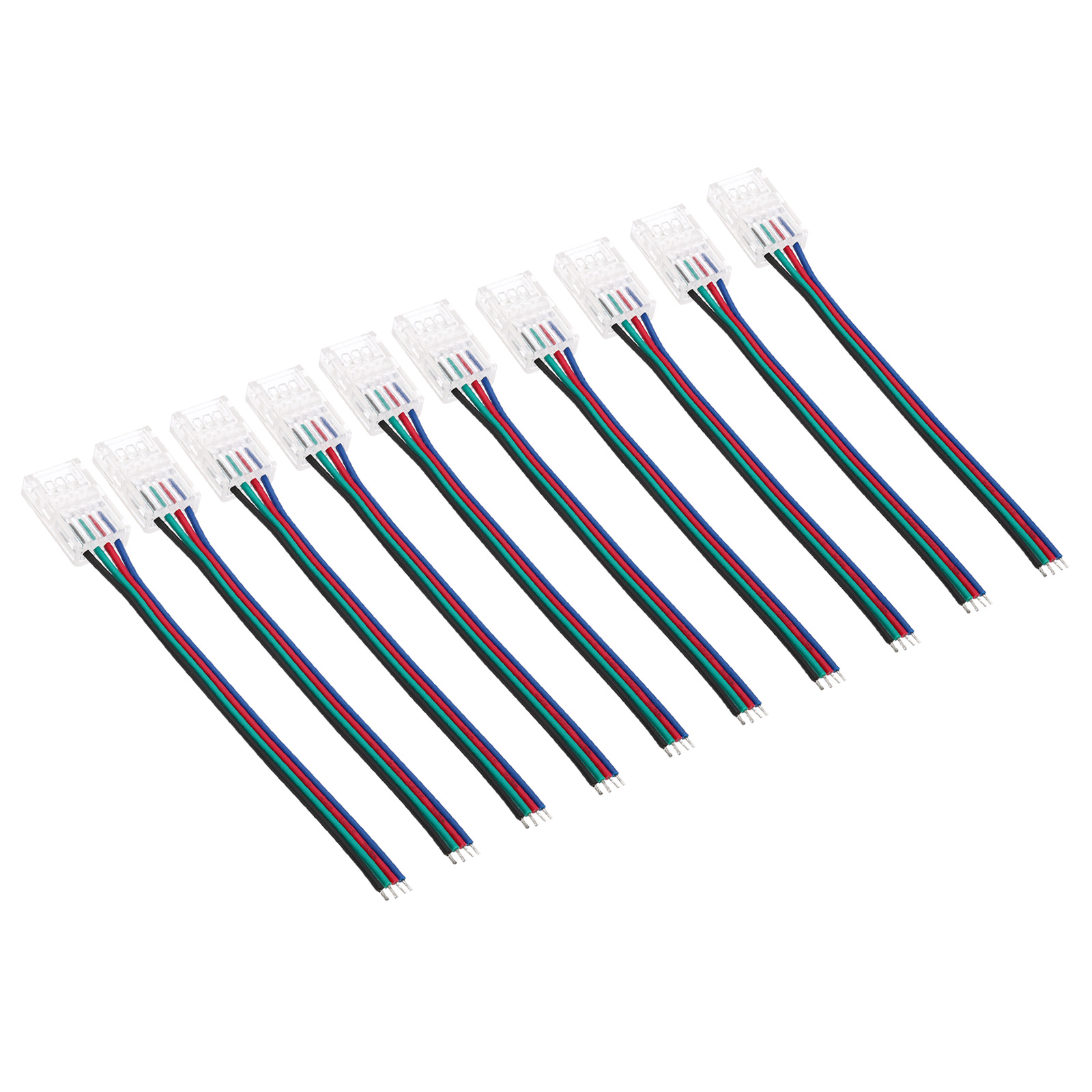 4Pin RGB LED Strip Connectors, 10Pcs 10mm Wide Extension Single-ended ...