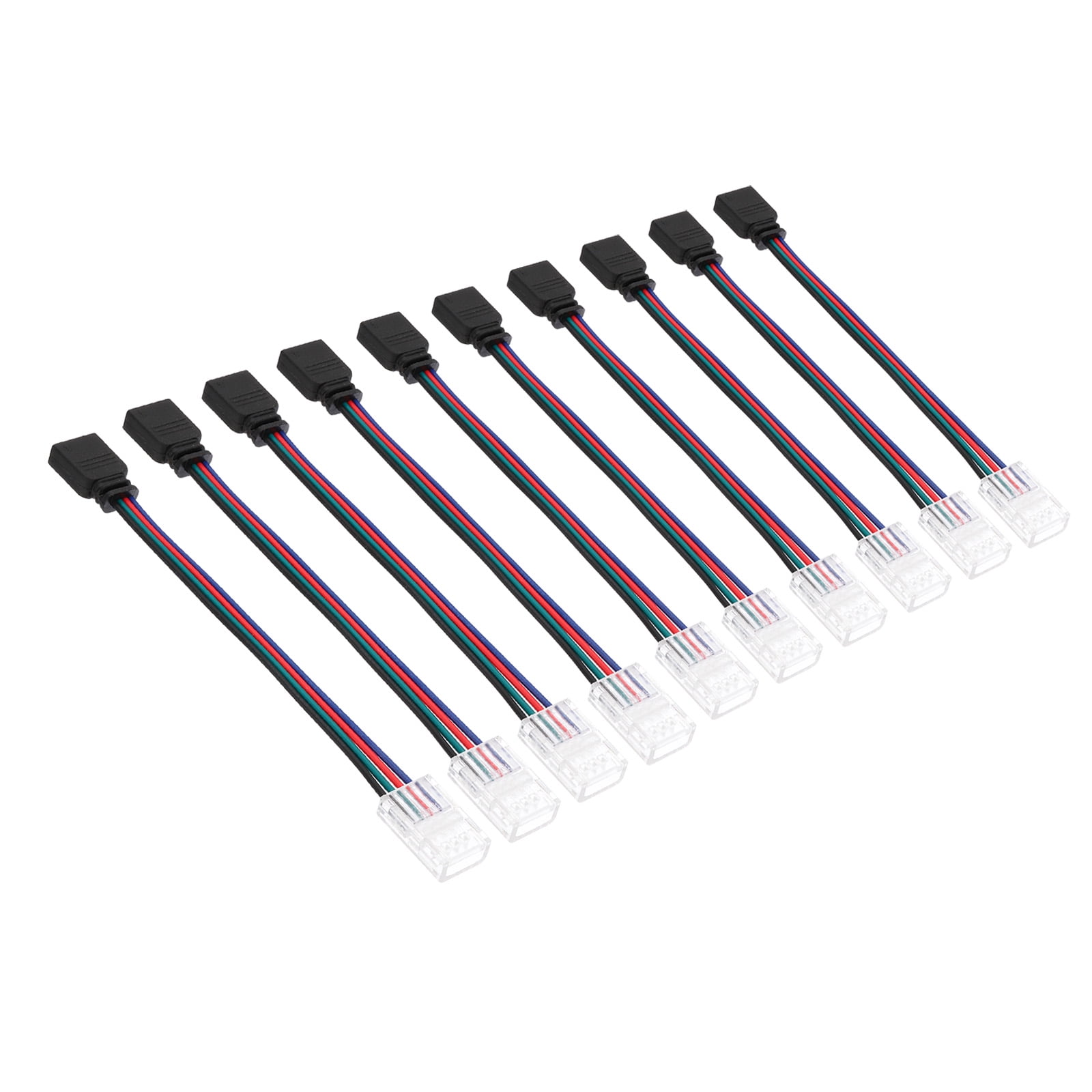 4Pin RGB LED Strip Connectors, 10Pcs 10mm Wide Extension Snap to 4P ...