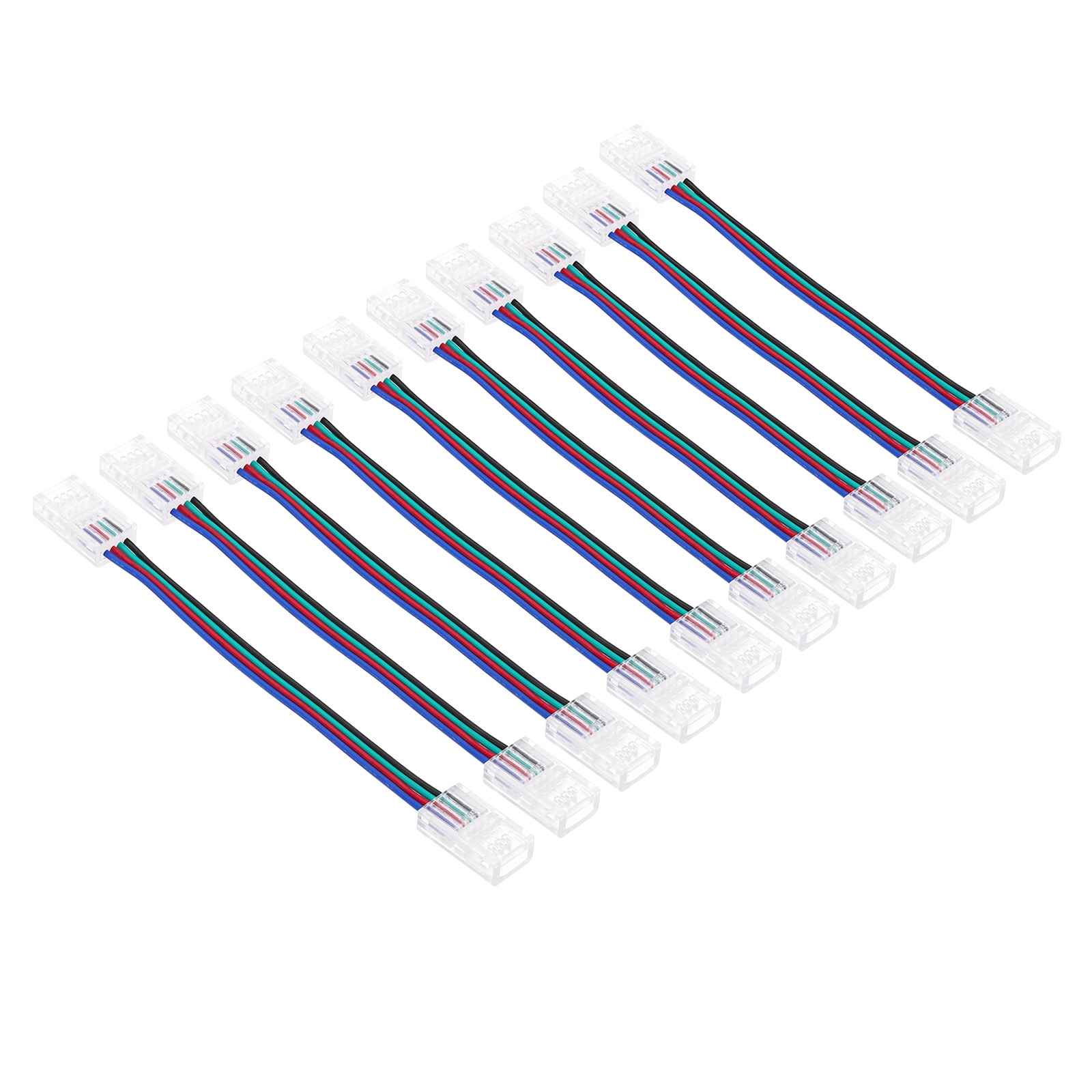 4Pin RGB LED Strip Connectors, 10Pcs 8mm Wide Extension Double-ended ...