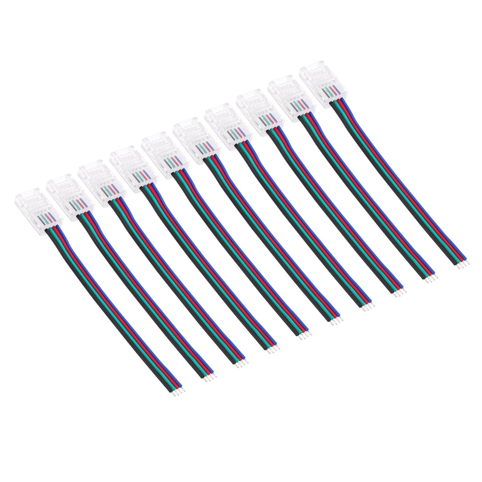 4Pin RGB LED Strip Connectors, 10Pcs 8mm Wide Extension Single-ended ...