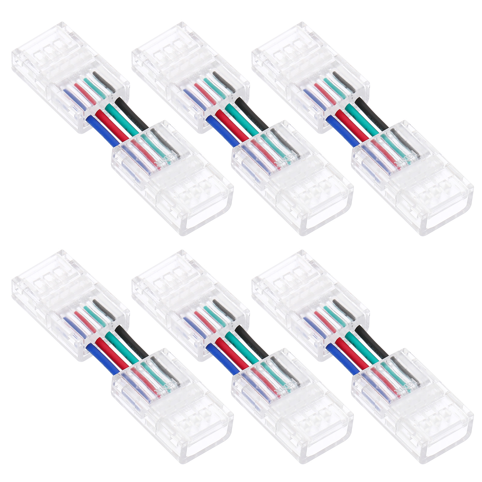 4Pin RGB LED Strip Connectors, 6Pcs 10mm Wide Extension Internal and ...