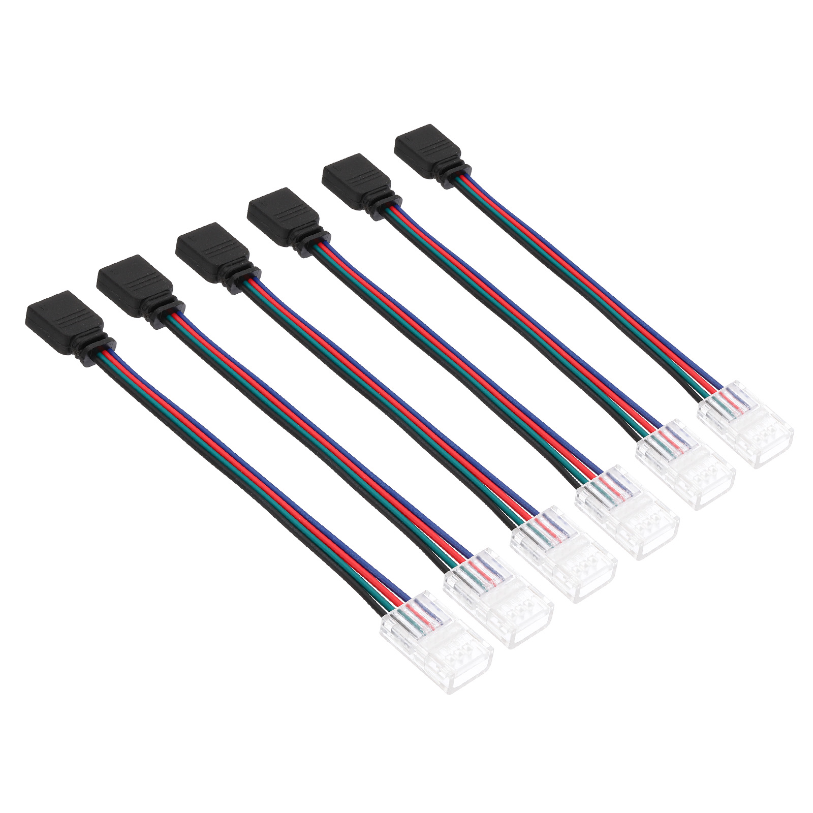 4Pin RGB LED Strip Connectors, 6Pcs 10mm Wide Extension Snap to 4P ...