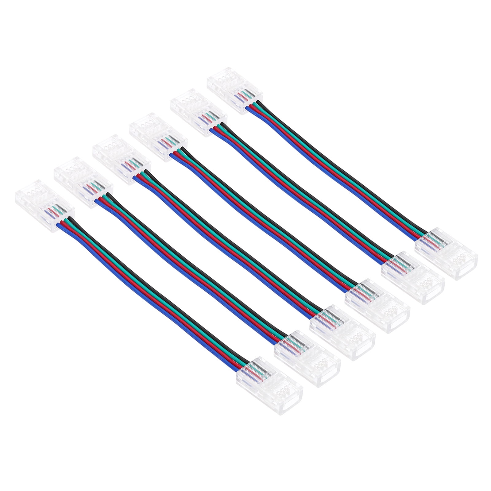 4Pin RGB LED Strip Connectors, 6Pcs 8mm Wide Extension Double-ended ...