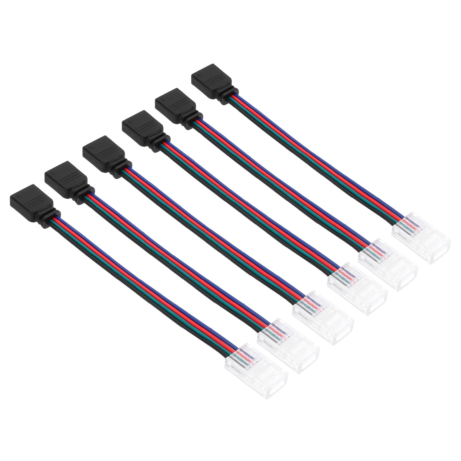 4Pin RGB LED Strip Connectors, 6Pcs 8mm Wide Extension Snap to 4P ...