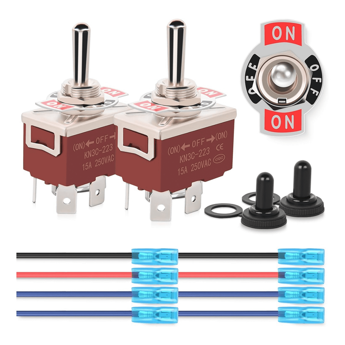 4Pin Reverse Polarity Toggle Switch 2PCS 12V Momentary Rocker 30A on ...