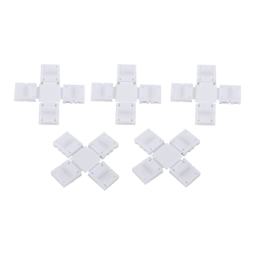 4Pin Solderless X/T Shape Connectors Adapters for 10mm RGB 5050 LED ...