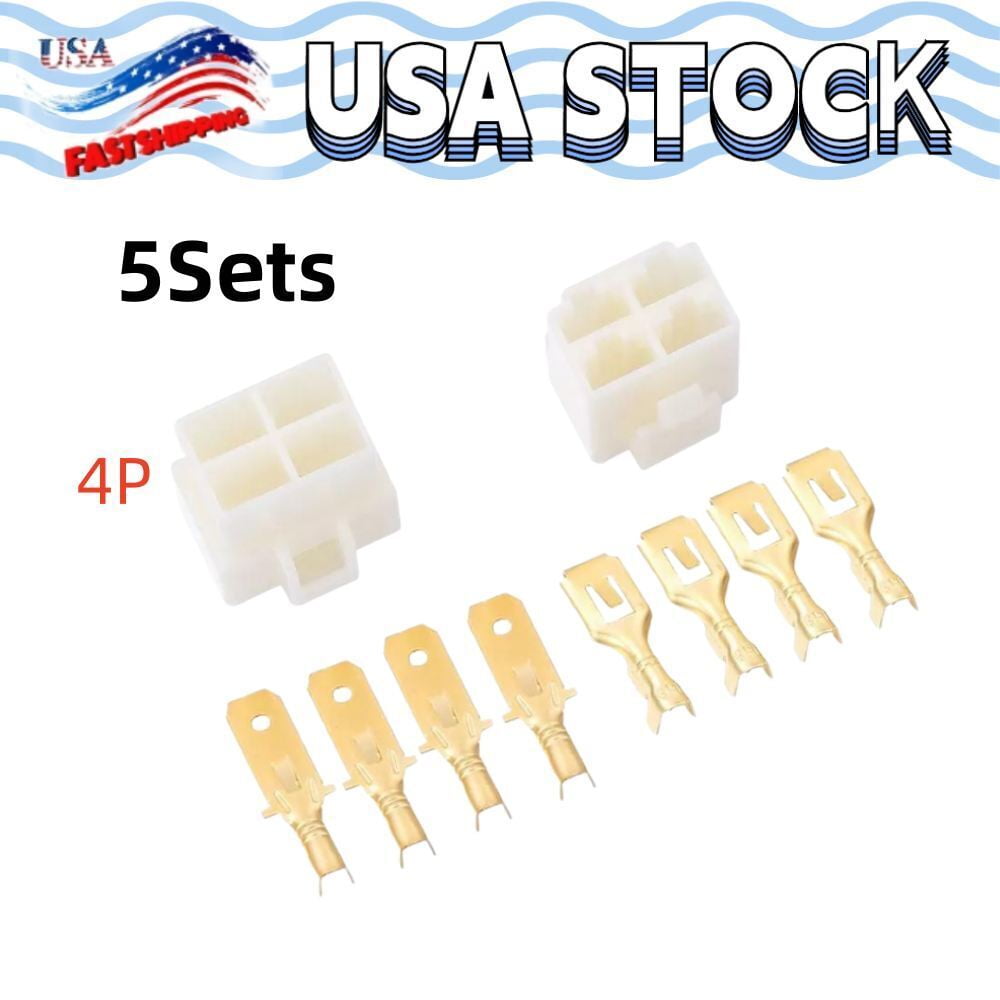 4Pin Terminal Plug Kits Car Connector Automotive Electrical wire 6.3mm ...