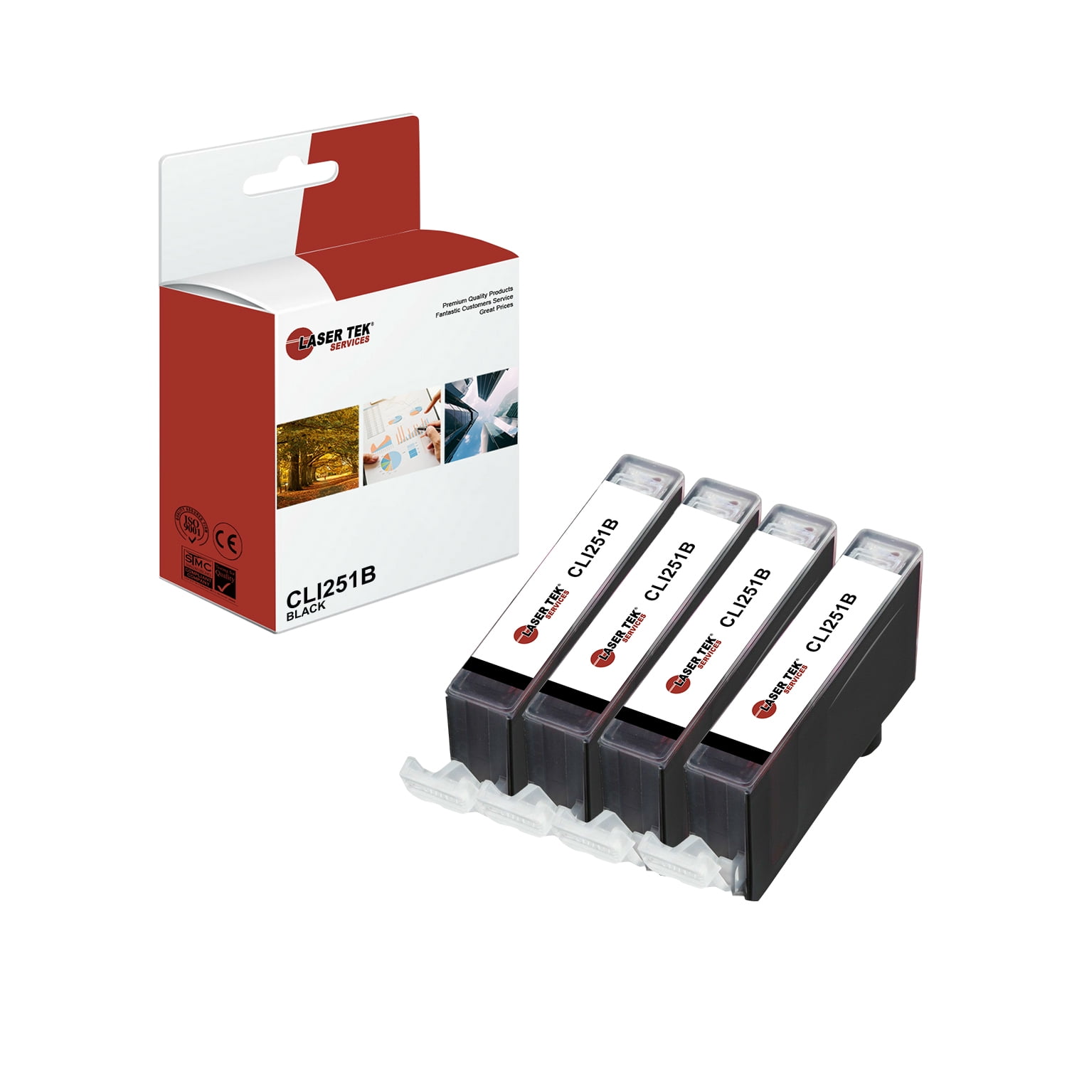 4Pk LTS CLI251B Black HY Compatible for Canon Pixma MX922 MG5420 ...