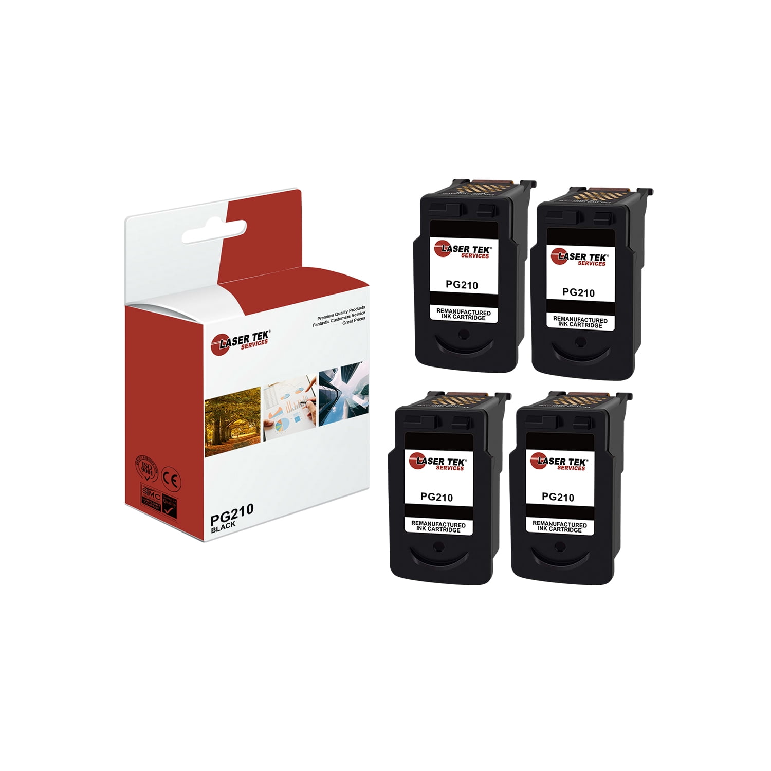 4Pk LTS PG-210 BCMYHY Compatible for Canon Pixma iP2700 iP2702, MP240 ...