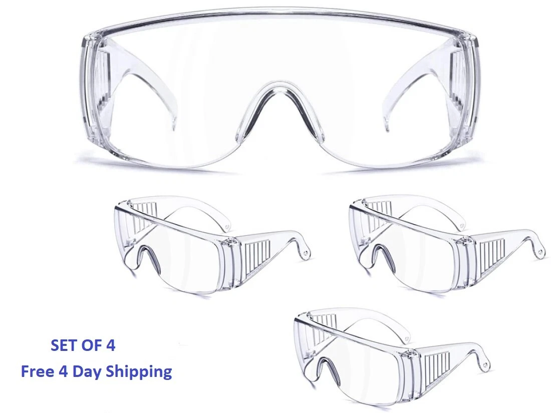 4Pk Safety Goggles Protective Eye Glasses Chemical Lab Work Outdoor ...