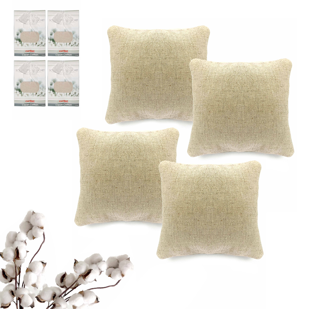 4Pk Scented Pillow Sachet Clean Cotton Air Freshener Bag Fragrance ...