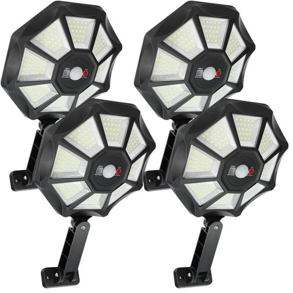 4Pk Solar Lights Outdoor Motion Sensor Wall Light Waterproof Garden ...