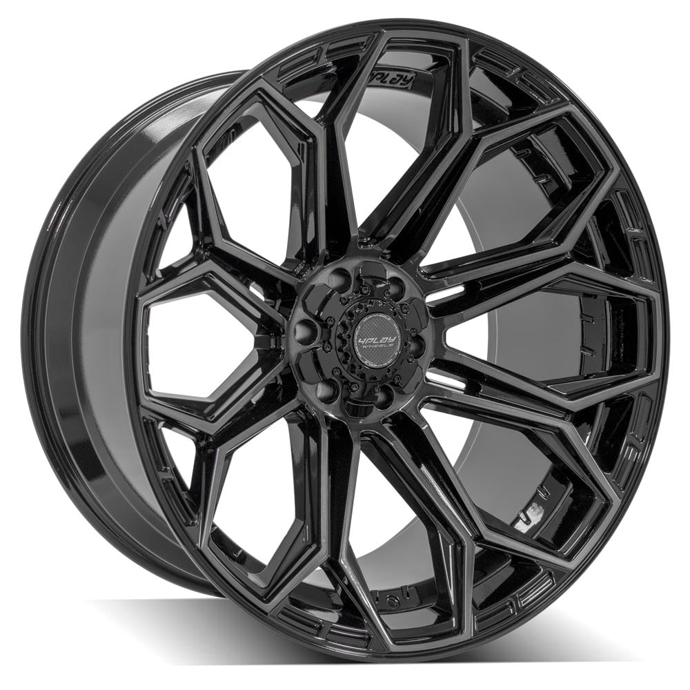 4PLAY Wheels 4P83 24 Inch Rims Fit 6x135 & 6x139.7 24x12 Gloss Black ...