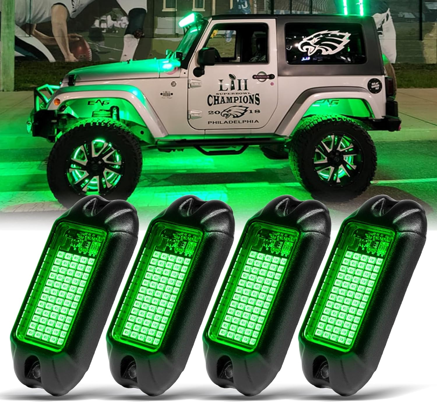 4Pods Pure White 72 Leds SMD Chips 72w High Power Rock Lights Super ...