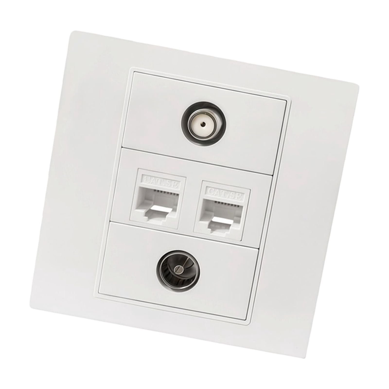 4Port Direct Plugs Multimedia Panel TV9.5 RJ45 F Connectors Wall Plate ...