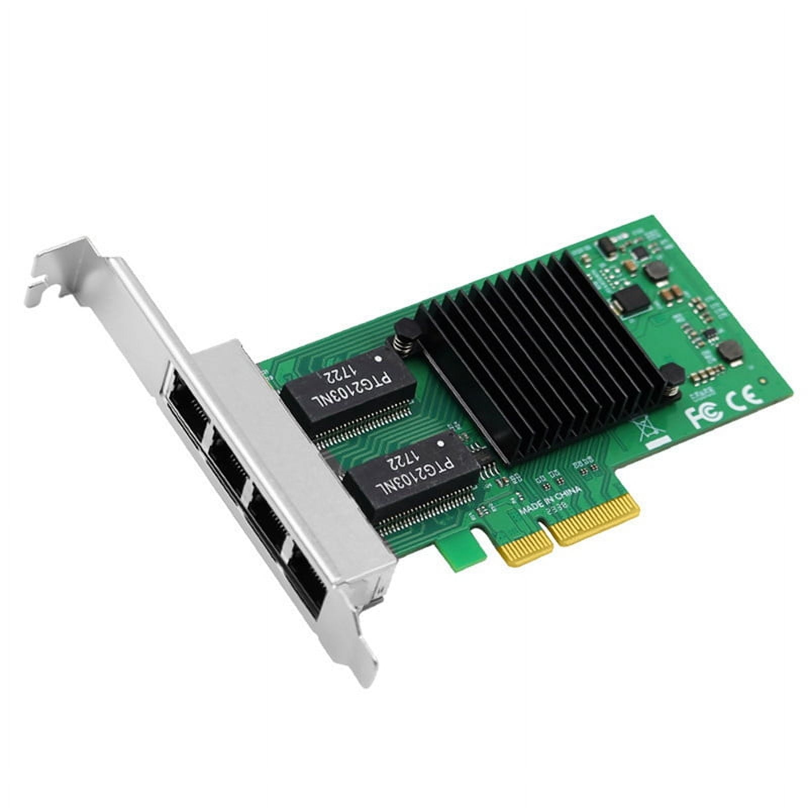 4Port PCIE X4 RJ45 Lan Network Card High Speed Ethernet Adapter 10/100 ...