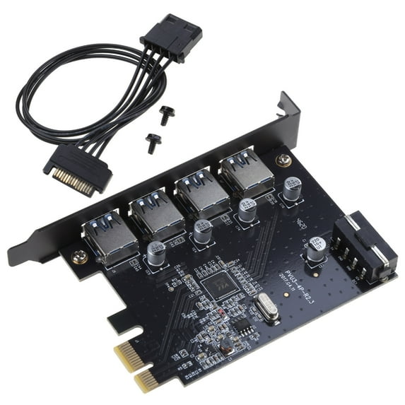 4Port USB3.0 PCI-E Expansion Card for Express Card 4Pin Interface Power ...
