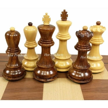 4Q BLOOD ROSEWOOD Large 4 3/8 Staunton LUXURY Chess Men Set Storage Box ...