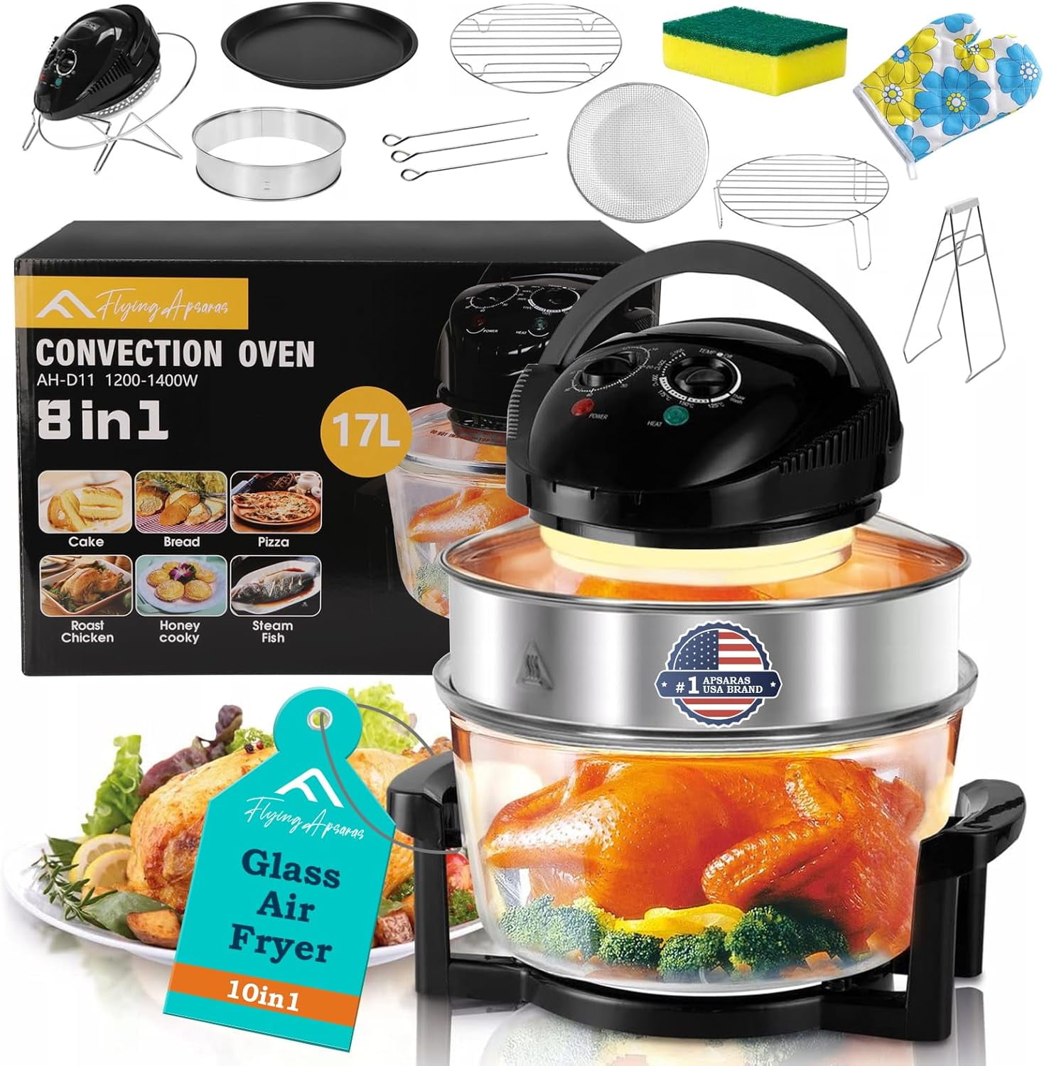 4QT Compact Air Fryer, Ultra-Flat 6.7" Height Small Airfryer ...