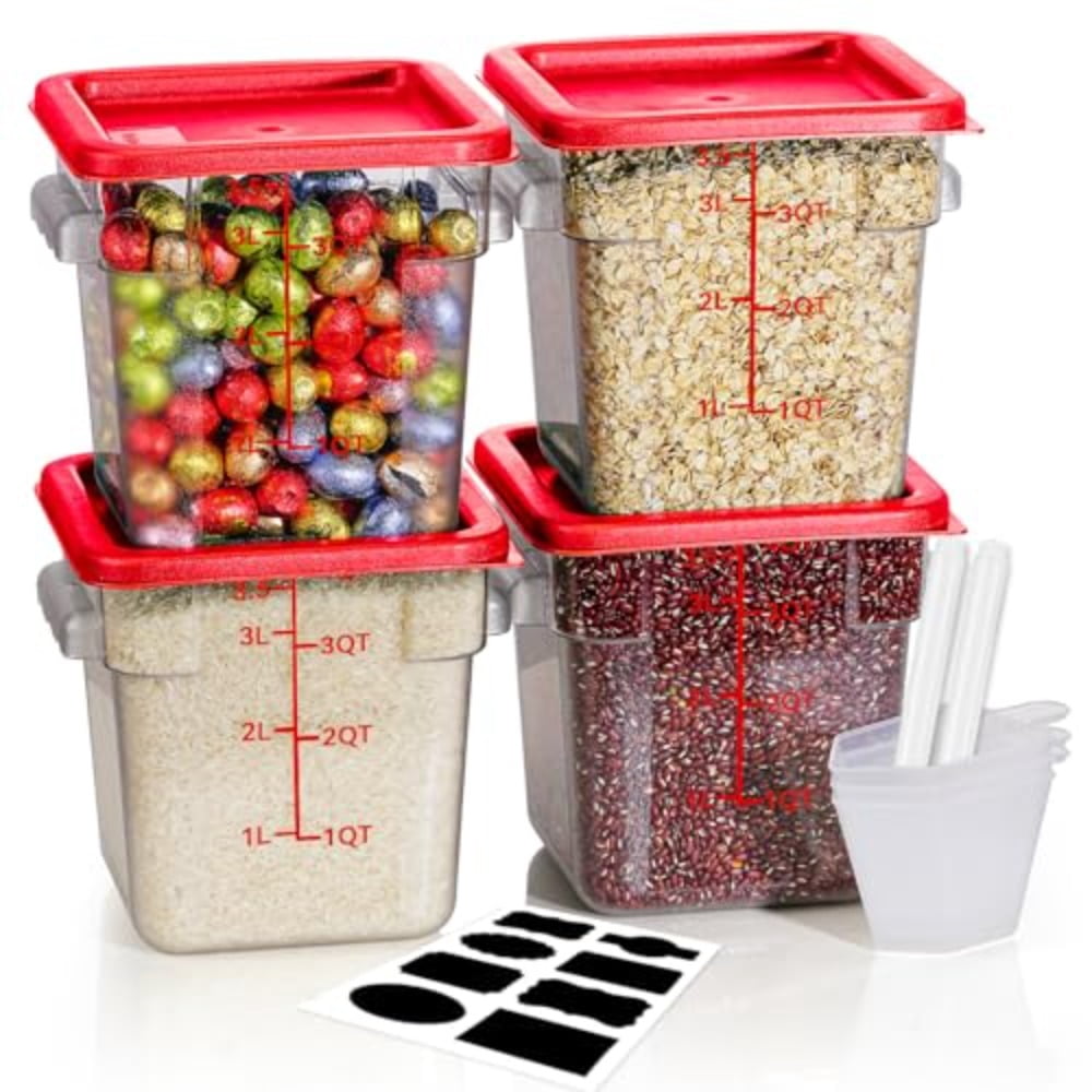 4QT NSF Food Storage Containers: 8 PCS [Food Grade][HotCold Resistant ...