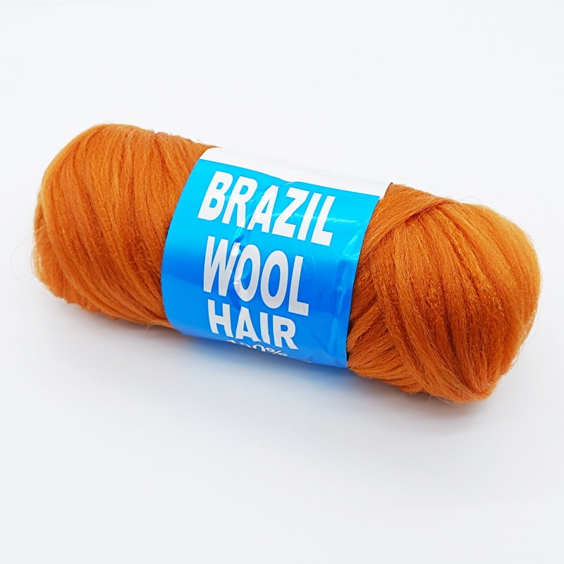 Brazilian Wool Hair 1 Roll Black Acrylic Yarn for African Hair Braiding ...