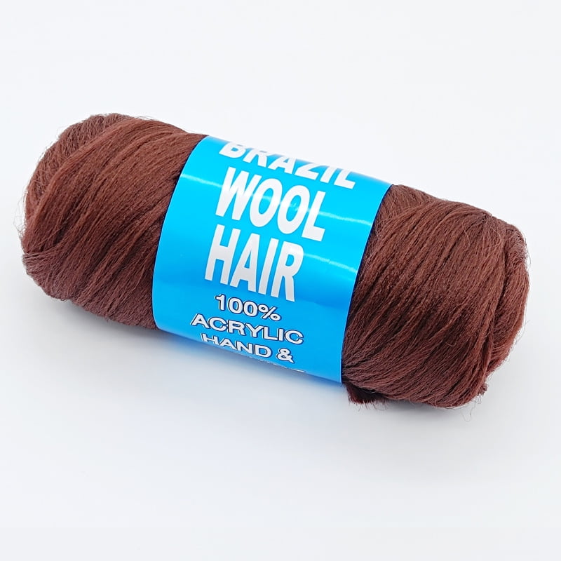 Brazilian Wool Hair 1 Roll Black Acrylic Yarn for African Hair Braiding ...