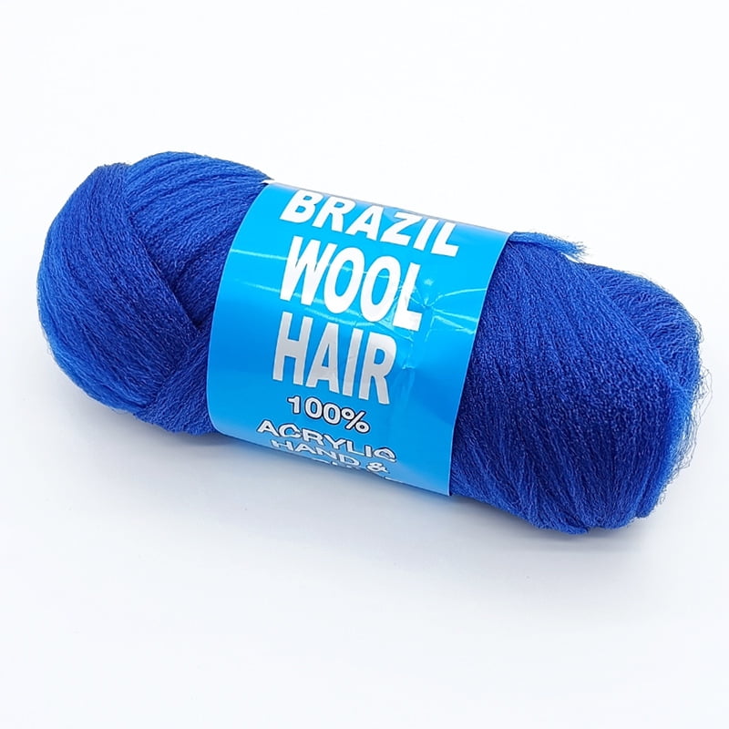 Brazilian Wool Hair 1 Roll Black Acrylic Yarn for African Hair Braiding ...