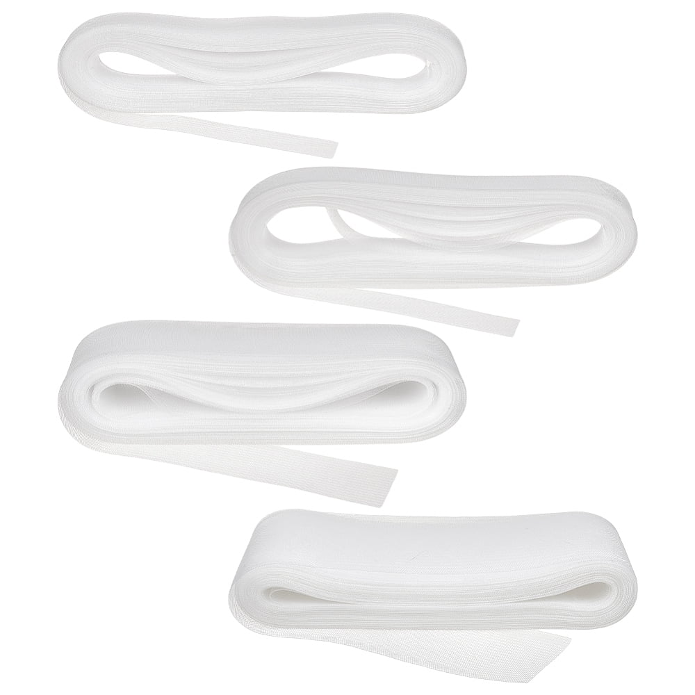 4Rolls 4 Styles Resin Fiber Netting for Garment Accessories White 19 ...