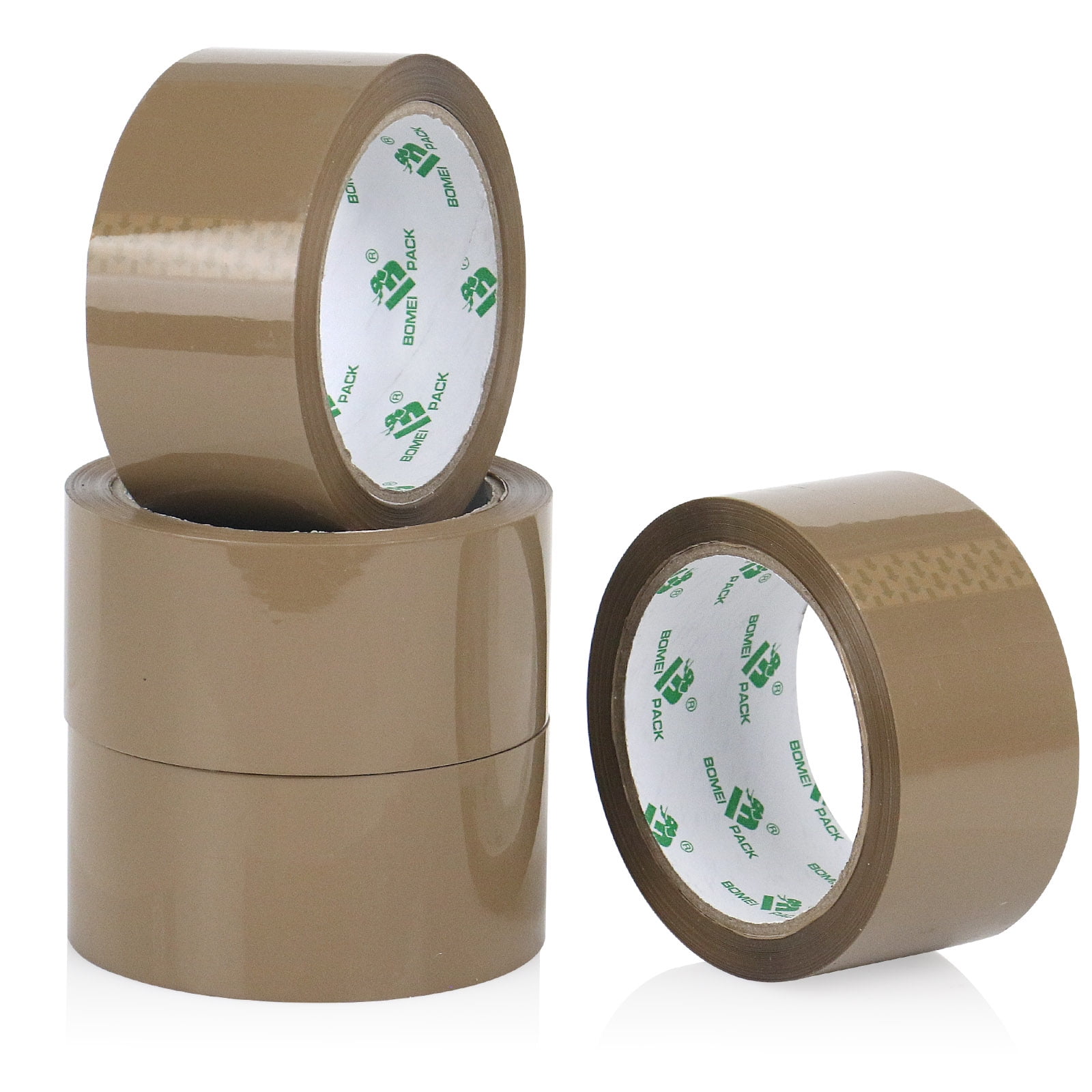 BOMEI PACK - 4 Rolls Brown Packaging Tape with Dispenser Start, 1 ...