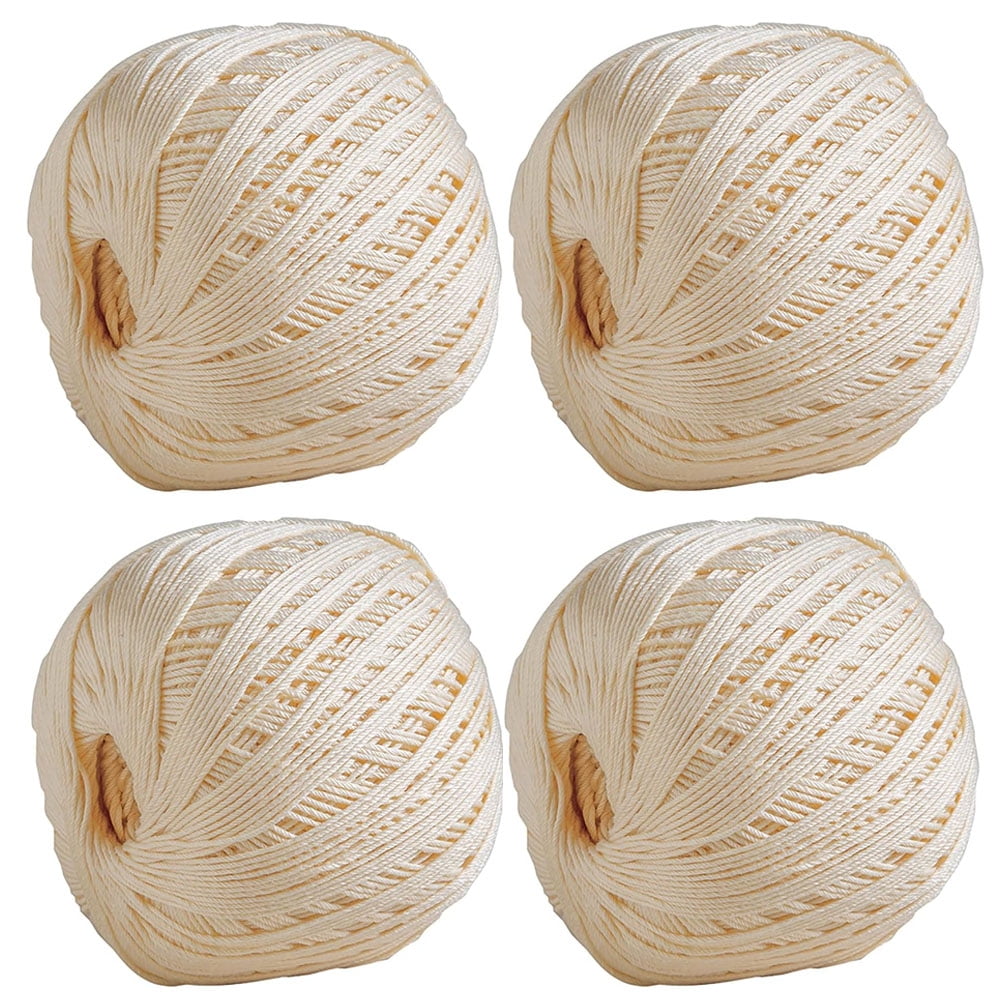 4Rolls Lace Weight 100% Mercerized Cotton Crochet Thread Yarn, 20g/Roll ...