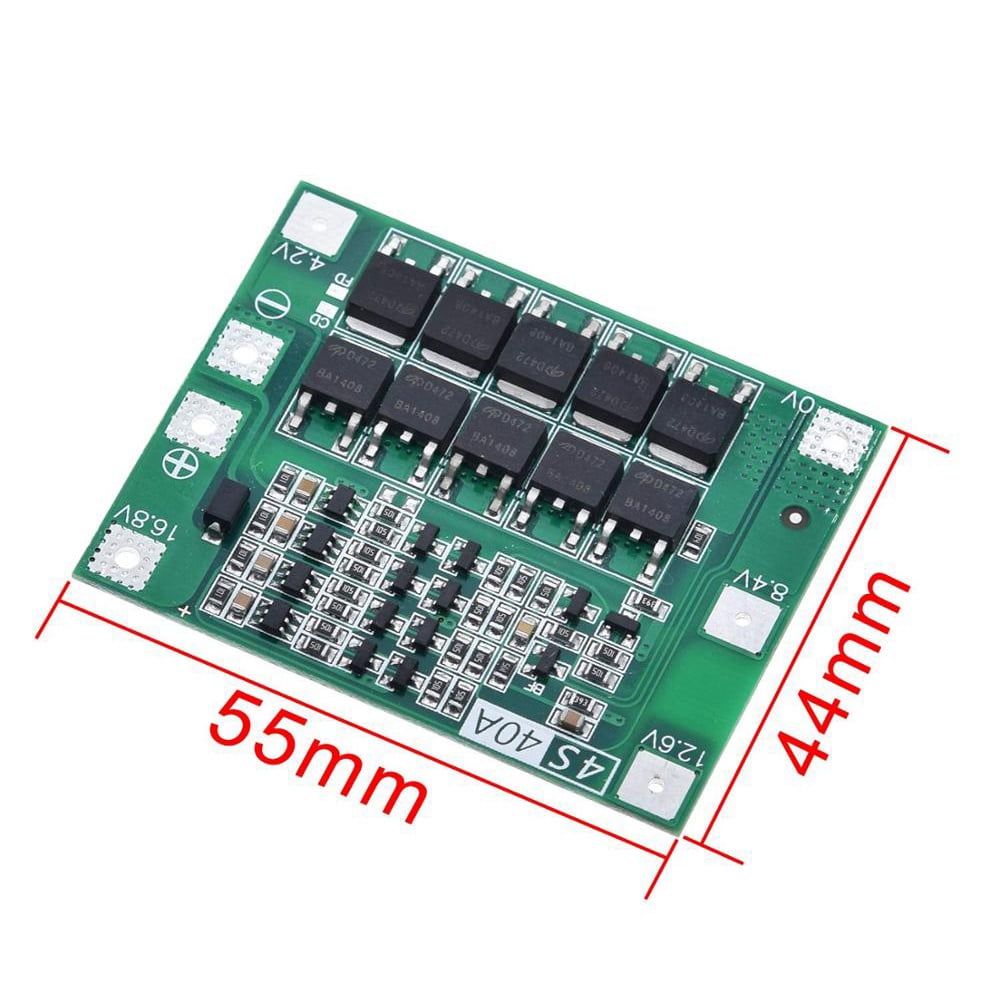 4S 40A 18650 Li-Ion Lithium Battery Charger PCB Board BMS Protection ...