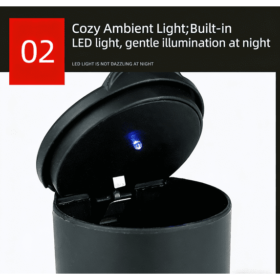 4S-Style Car Ashtray with LED Light, Universal Vehicle Ashtray for Car ...
