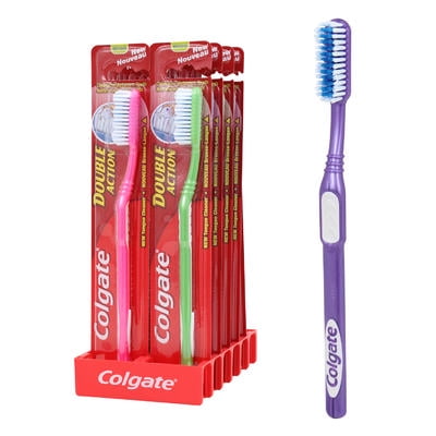 4SGM Colgate Double Action Toothbrush - Asst, Medium, Multicolor ...