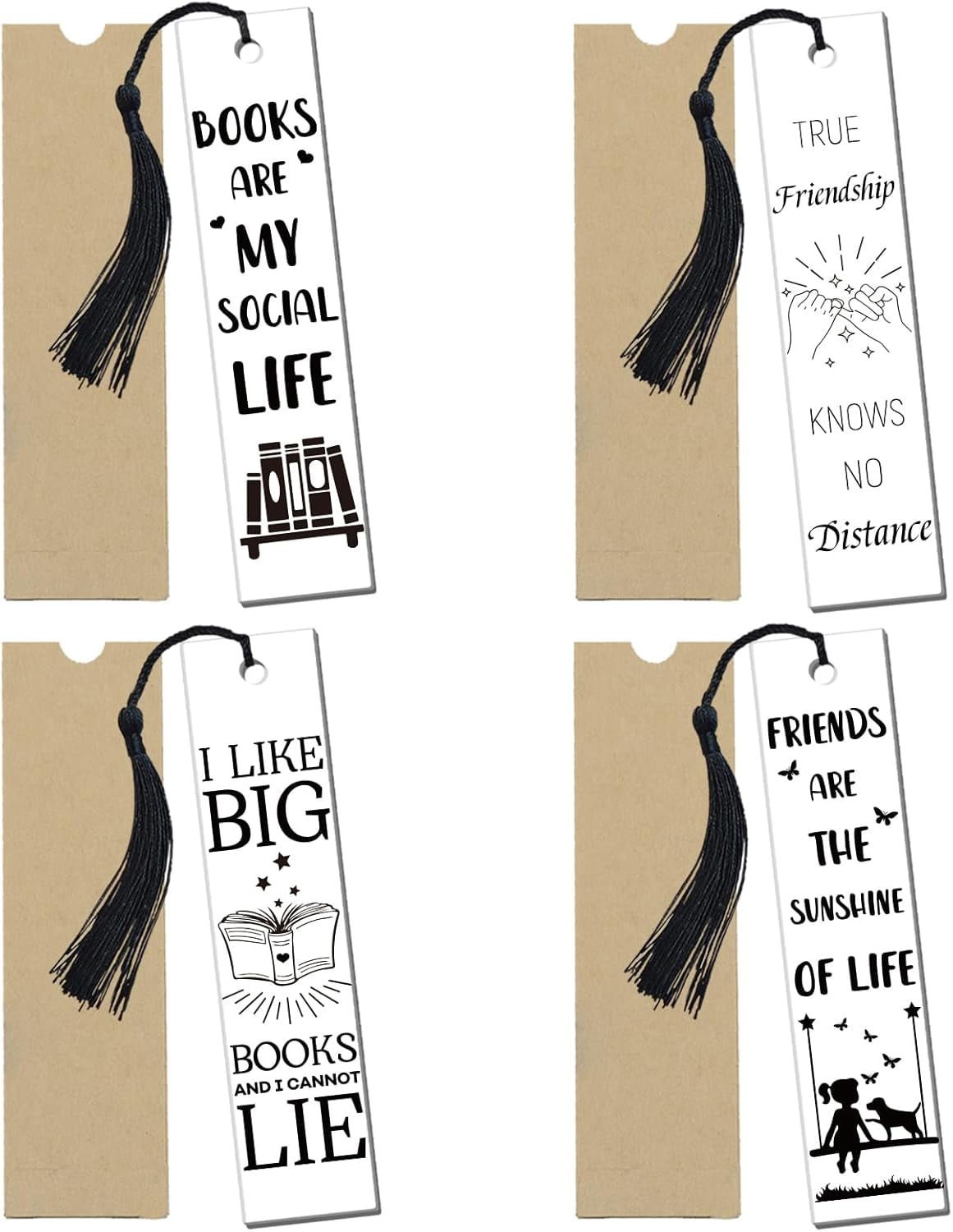 4Set Books Acrylic Pressed Bookmarks Clear Acrylic Bookmarks Rectangle ...