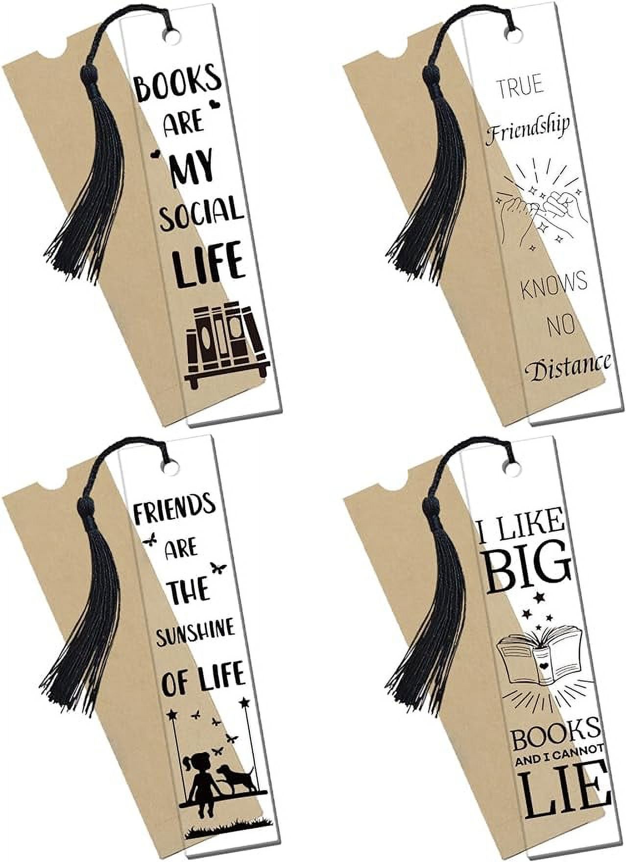 4Set Books Acrylic Pressed Bookmarks Clear Acrylic Bookmarks Rectangle ...