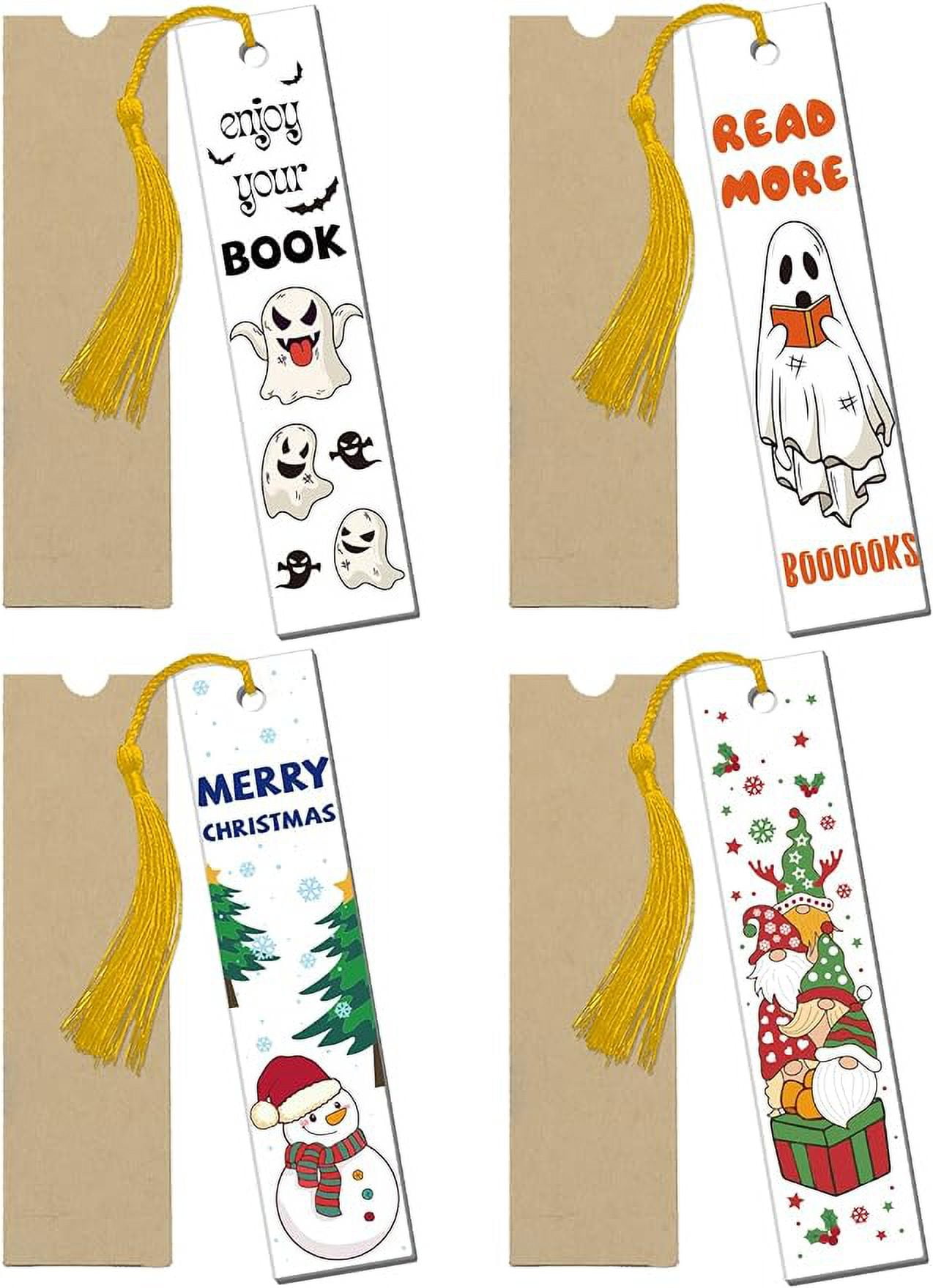 4Set Christmas Acrylic Pressed Bookmarks Colorful Halloween Clear ...