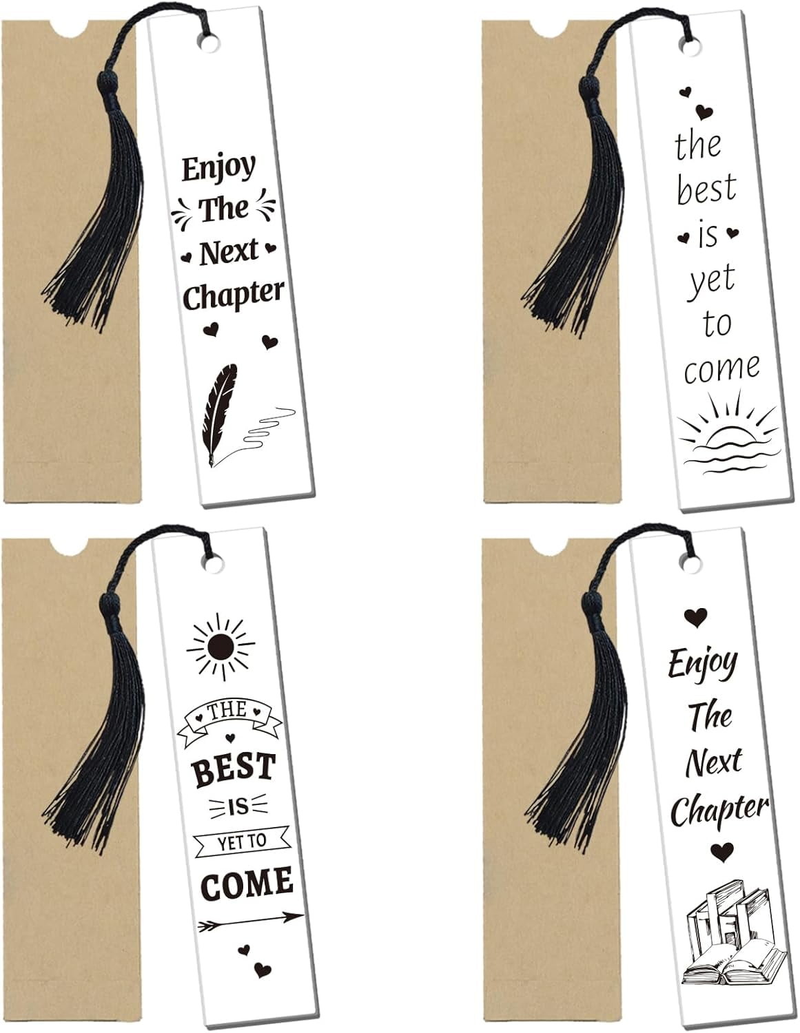 4Set Clear Acrylic Bookmark Set Reading Theme Rectangle Clear Acrylic ...