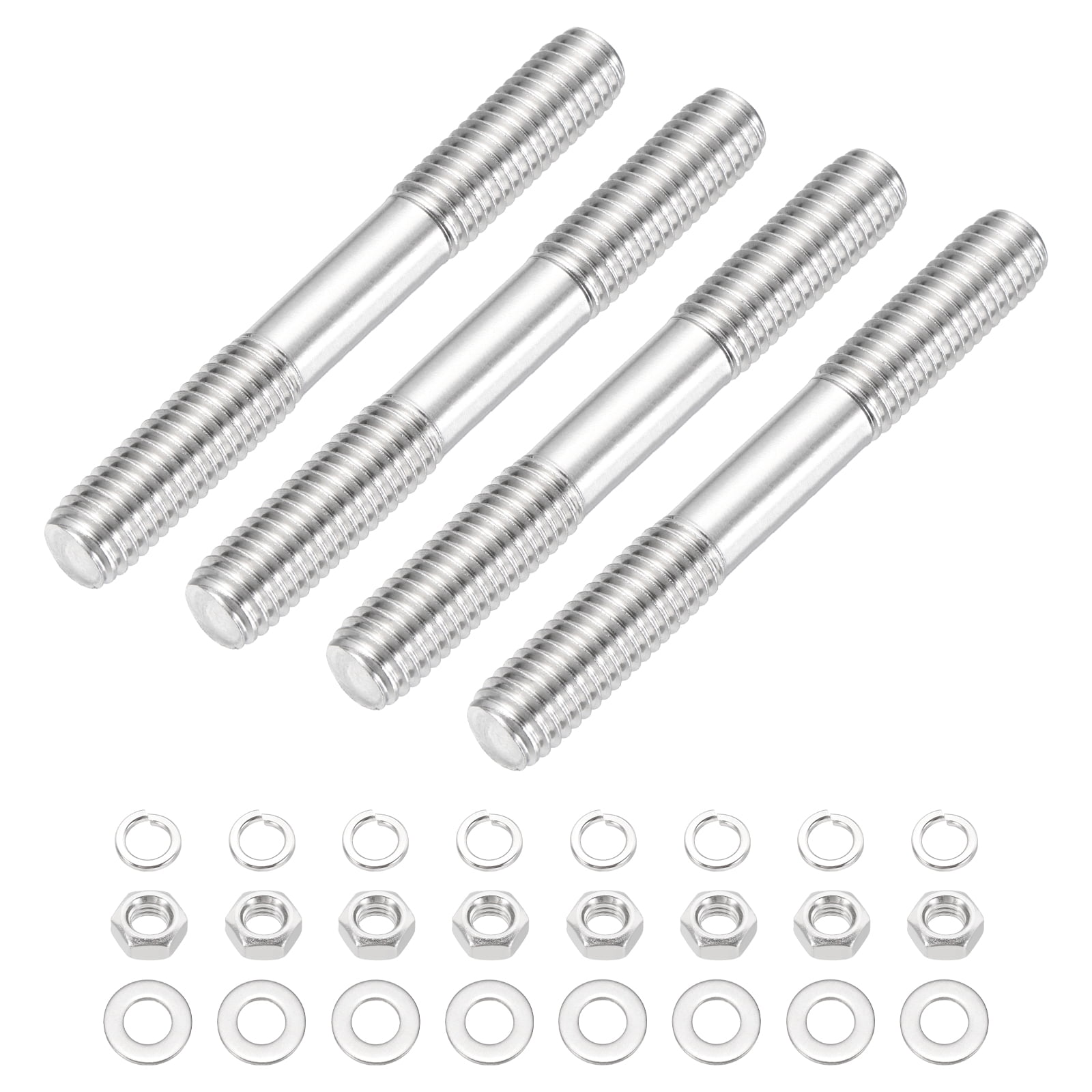 4Set M10x80mm Double Ended Stud Screws, 304 Stainless Steel Dual ...