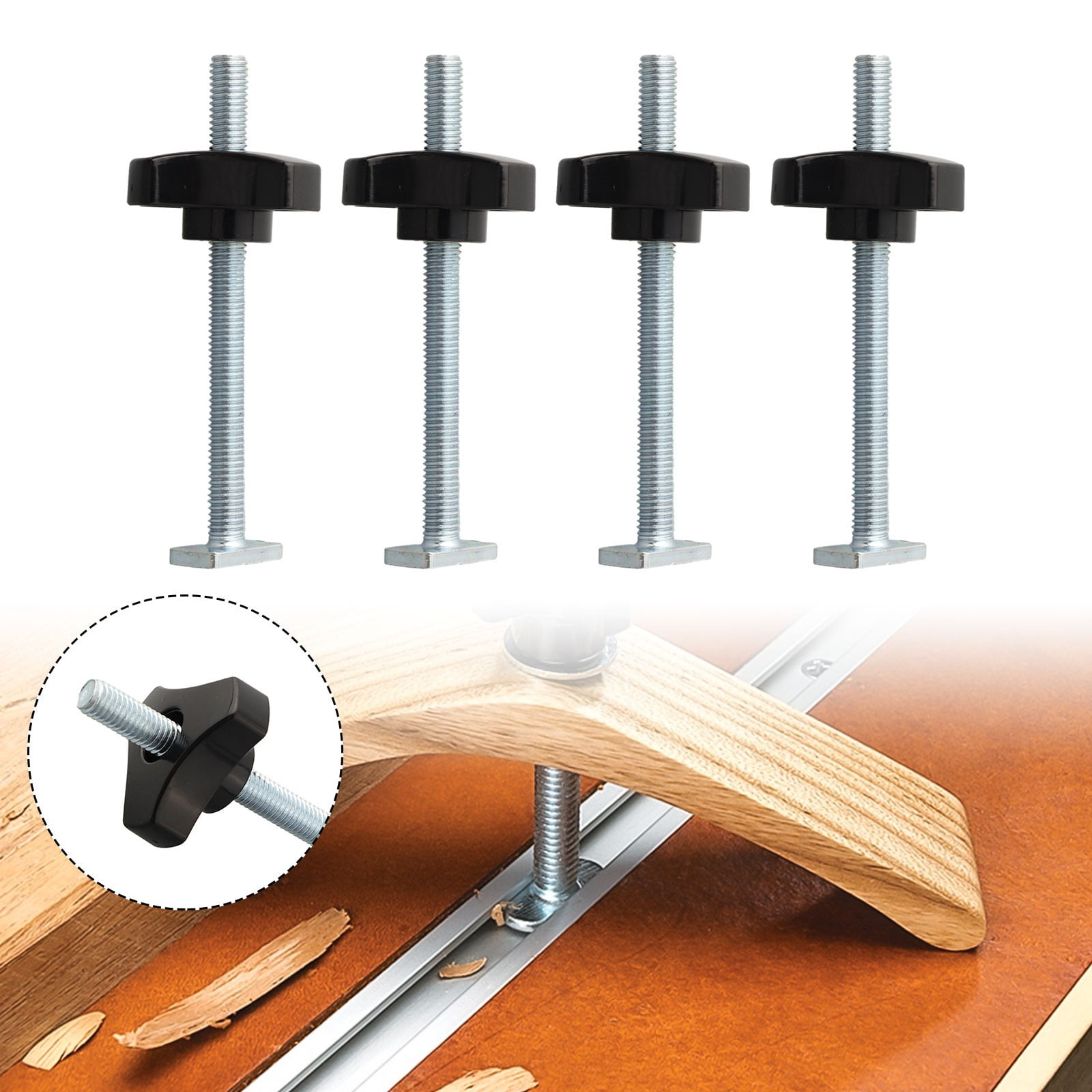 4Set M8 T-Track Bolts Knobs T Slot Bolts and Knobs Clamps for ...