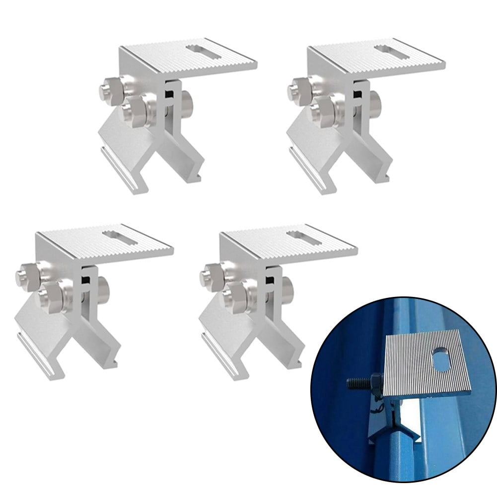 4Set Solar Panel Bracket Roof Mounting Clamp Aluminum PV Mounting Clips ...