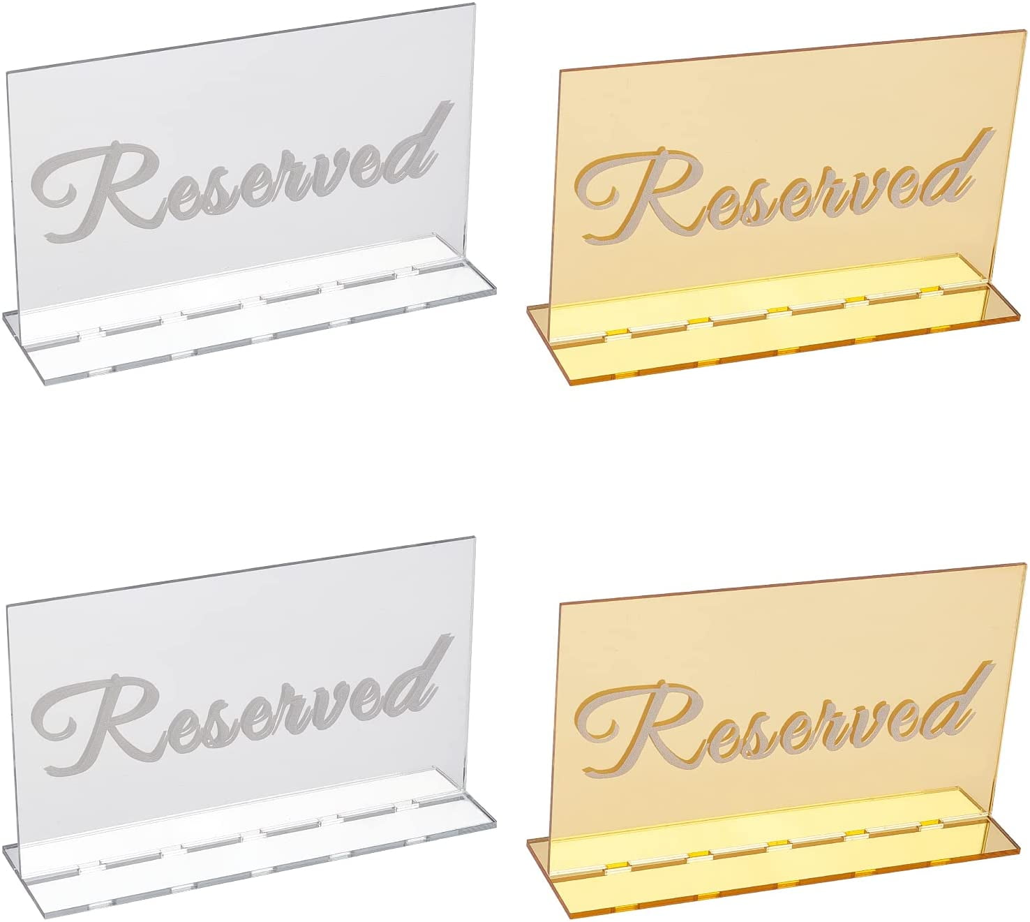 4Sets 2 Colors Acrylic Hotel Resturant Table Reservation Signs Guest ...